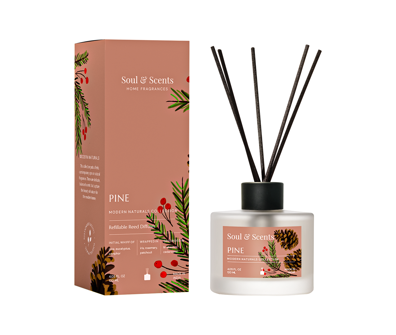 Pine Reed Diffuser | Fresh Winter Scent with Pine & Eucalyptus